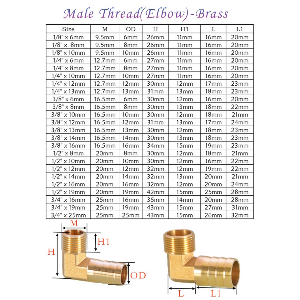 BSP Brass Male/Female Thread Fitting&Stainless Steel Barb Hose Tail End ...
