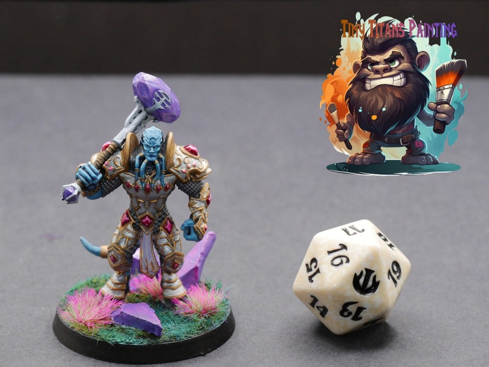 Draenei Paladin Miniature Hand Painted Compatible D&D Pathfinder | eBay