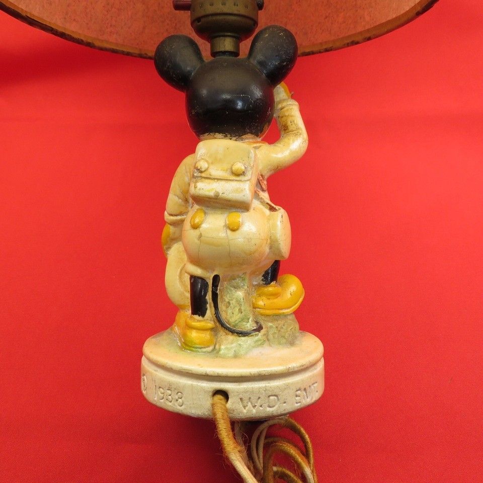 Mickey Mouse Boy Scout Table Lamp C 1938 W.D Ent Walt Disney ...