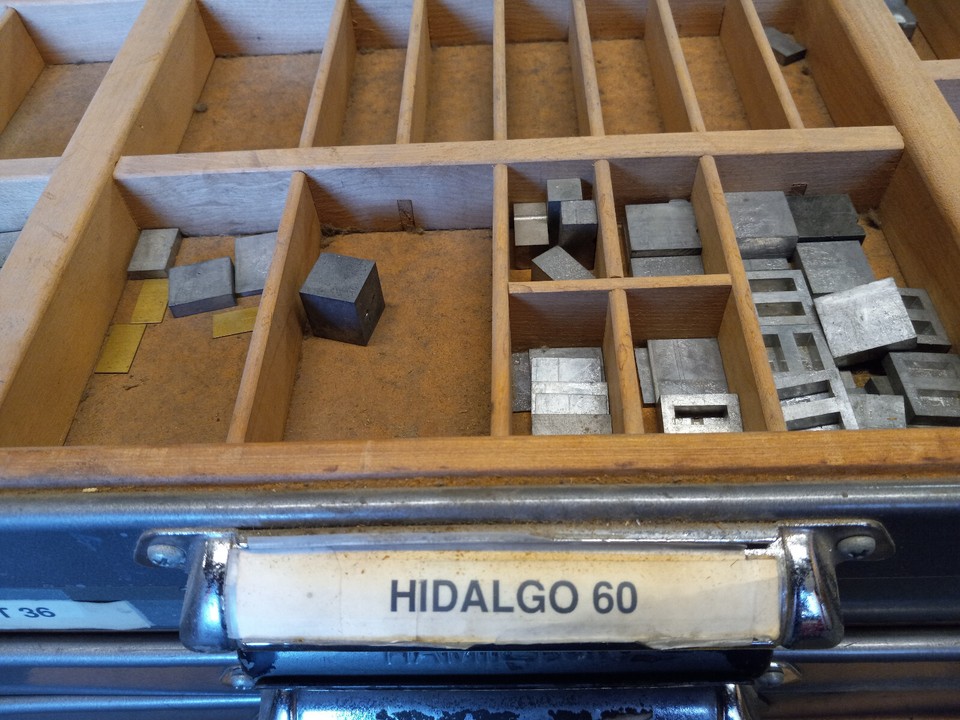 Letterpress Font TYPE ( 60 Point Hidalgo ) w/ California Job Case AS-IS ...