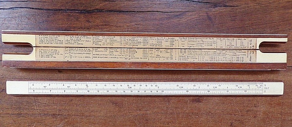 Vintage ~ Albert Nestler ~ Slide Rule ~ No. 28 ~ Celluloid on Wood ...