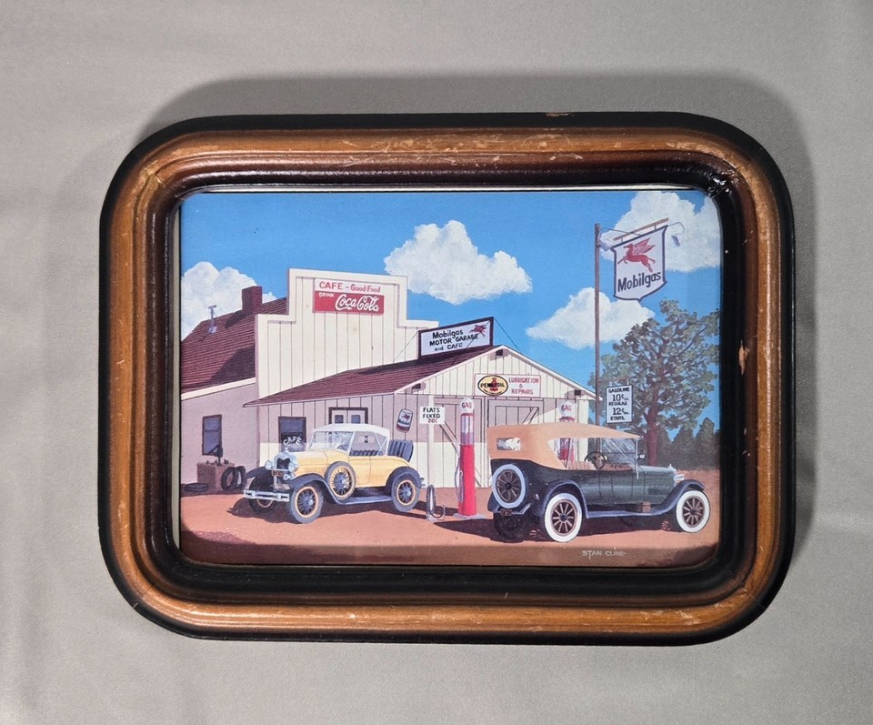 Vintage Auto Classic Scenes by Artist Stan Cline in Original Frames 6 ...