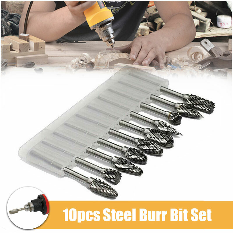Tungsten Carbide Burr Bit Set Cutting Carving Routing Bur For Dremel ...