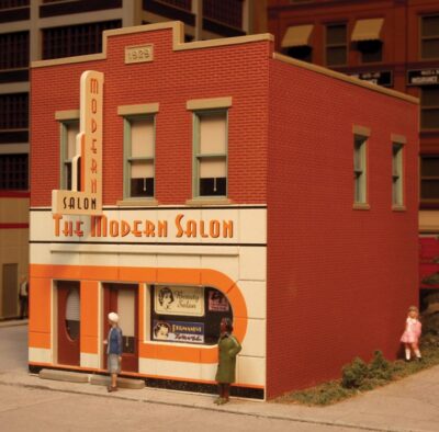 City Classics 1/87 HO Scale 1930s SOUTH SIDE SALON w/Store Window Signs ...