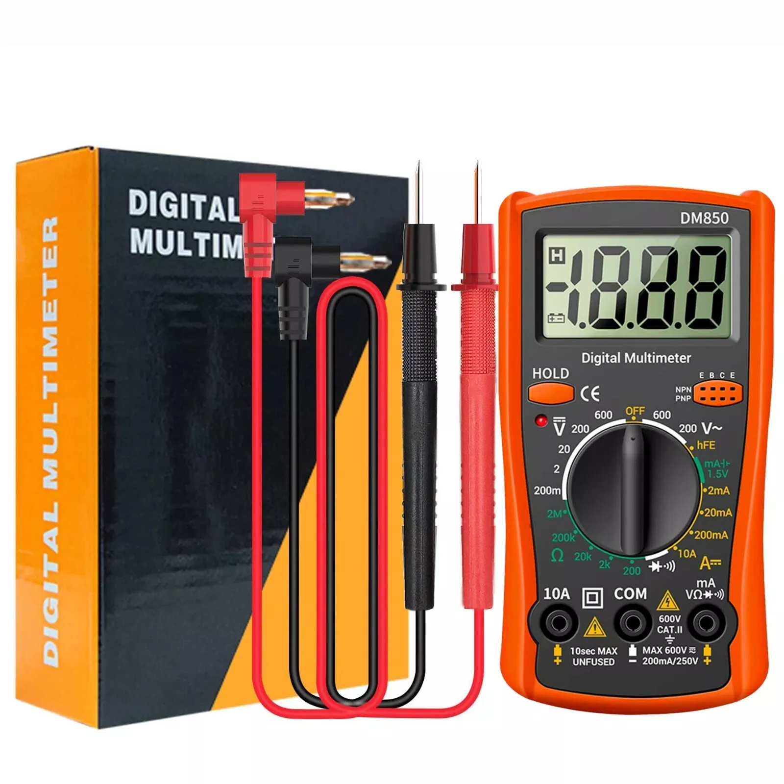 LCD Digital Multimeter Voltmeter Ammeter Ohmmeter Volt AC DC Tester ...