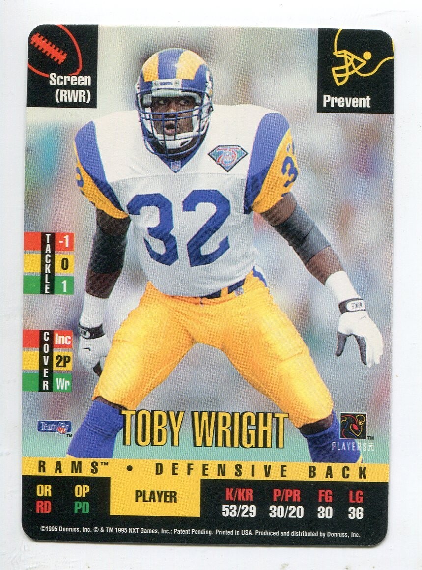 1995 Donruss Red Zone Toby Wright Nebraska / Los Angeles Rams | eBay