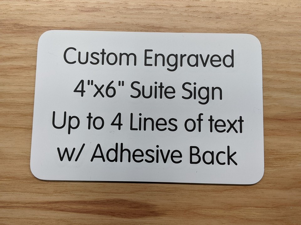 Custom Engraved White 4x6 Office Suite Sign | Small Business Wall Door ...