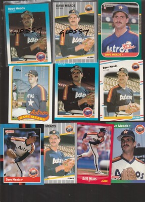 DAVE MEADS LOT OF 22 BASEBALL CARDS 10 DIFFERENT ASTROS MONTCLAIR NEW ...