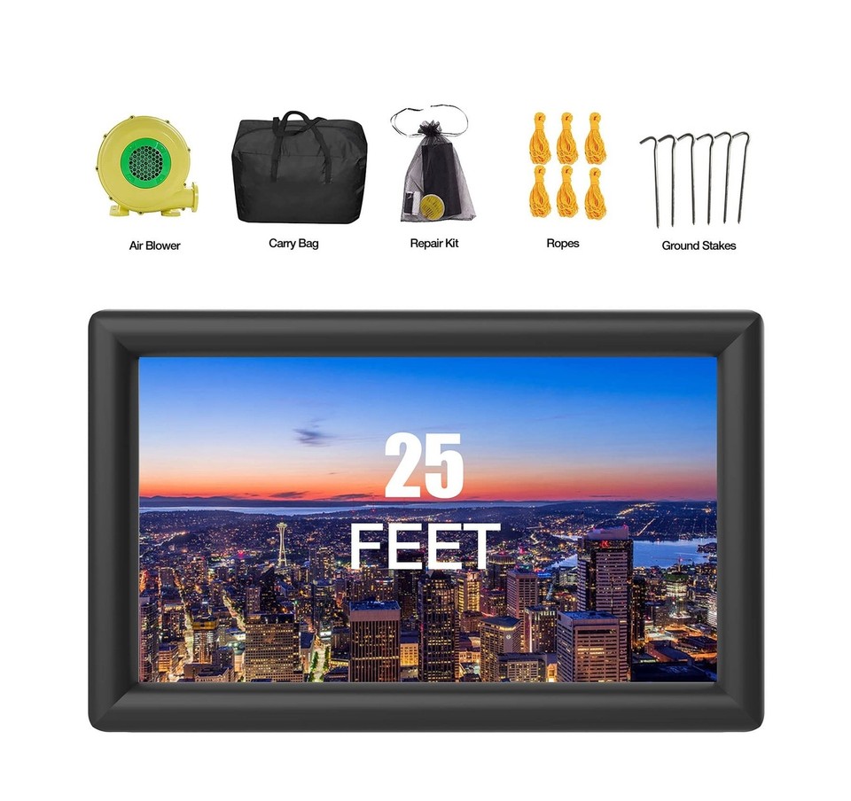 Inflatable Movie Screen 25ft Outdoor Projector Screen with Air Blower ...