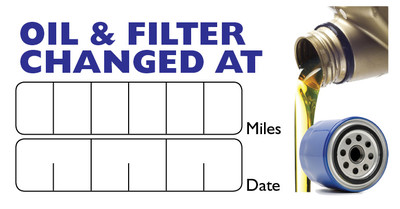 60 x Oil & Oil Filter Change Reminder Service Stickers Labels 64mm x ...