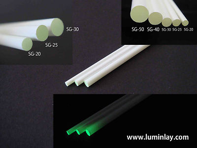 Luminlay SG-30 green 3mm dia.*60mm glow in the dark side dot position ...