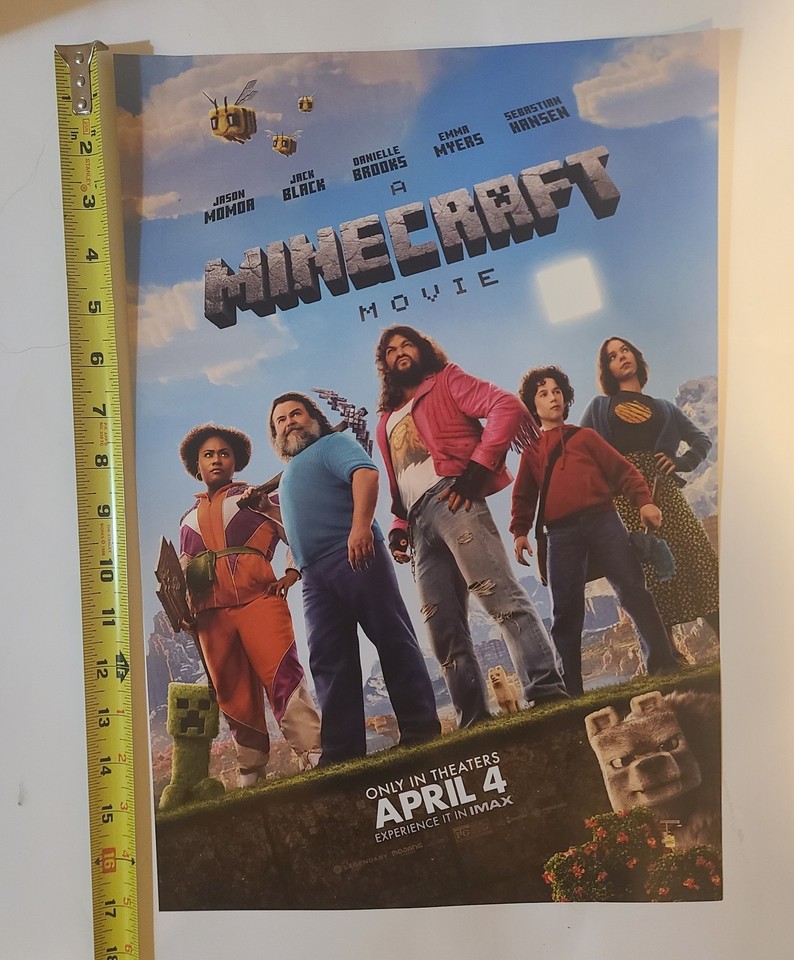 A Minecraft Movie ORIGINAL Promo Poster Imax Jack Black Jason Momoa 17 ...