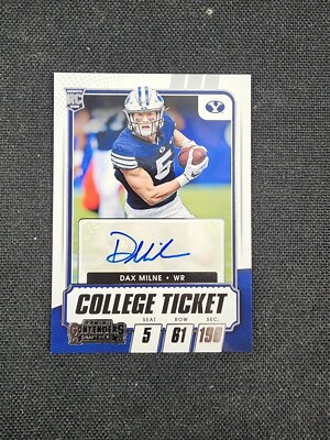 2021 Contenders Draft Picks Dax Milne Auto College Ticket RC | eBay