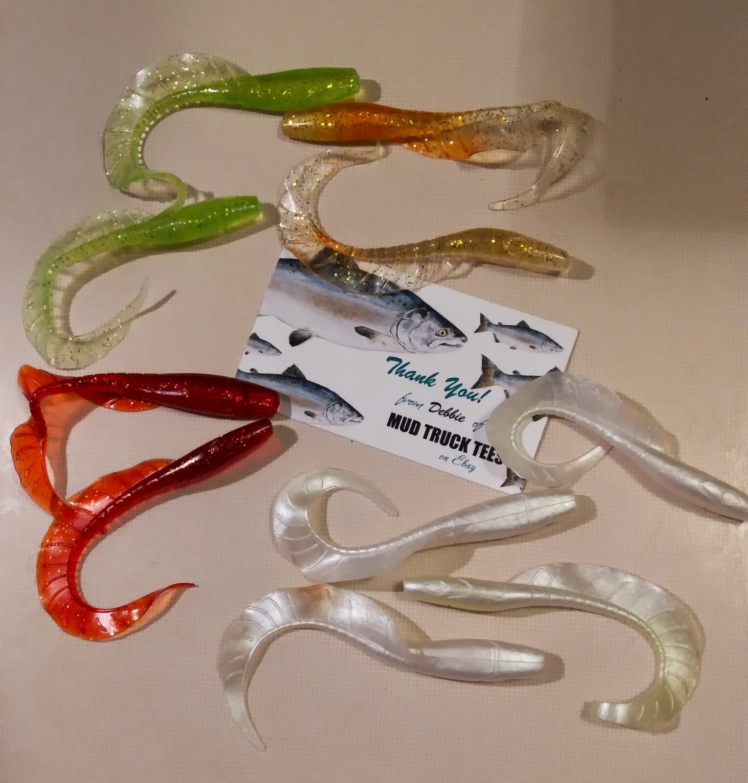 4.5 IN TUBE WORM SWIRL TAIL MULTICOLOR SOFT SILICONE 10 PIECES GRUB ...