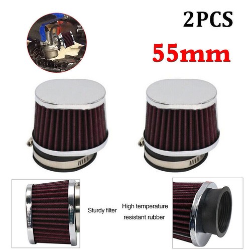 2pcs 55mm Red Motorcycle Scooter Air Filter High Flow Air Pods Cleaner ...