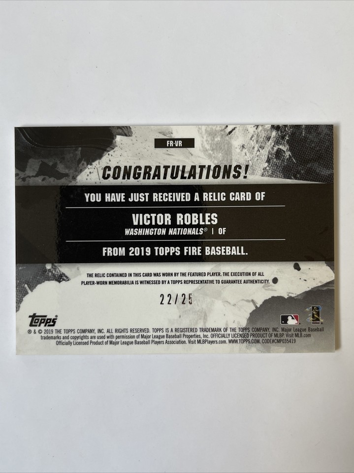 2019 Topps Fire Fire Relics Magenta /25 Victor Robles #FR-VR | eBay