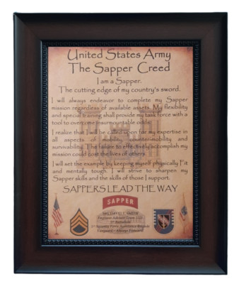 MC-BETTER: ARMY Sapper Creed ALL UNITS Aged Parchment FRAMED (B1 ...