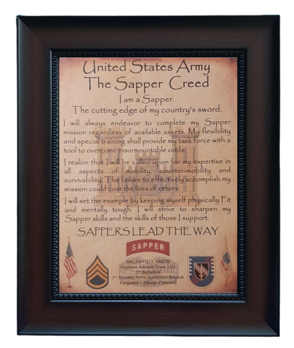 MC-BETTER: ARMY Sapper Creed ALL UNITS Aged Parchment FRAMED (B1) PERSONALIZED | eBay