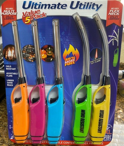 Multi-purpose Gas Utility Lighters for BBQ Kitchen Fireplace Grill ...