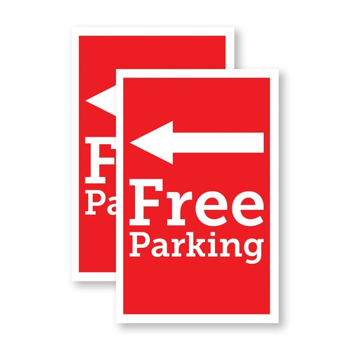 Free Parking Left Heavy Duty A-Frame Sidewalk Sign Directional Signage ...