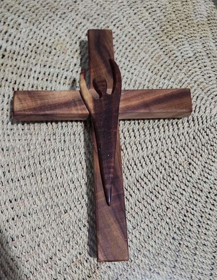 Vintage Wooden Detailed Hand carved Crucifix Wall Hanging/ Mounted ...