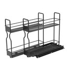 2X 2 Tier Pull Out Spice Rack Cabinet Slide Out Seasoning Organizer ...