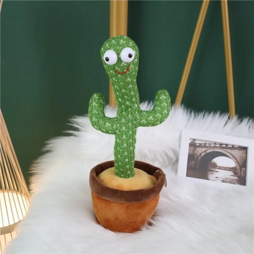 Dancing Cactus Repeat Talk Sing Glow Interactive Plush Toy for Kids ...