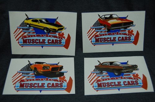 American Muscle car sticker decal GTO Road Runner MUSTANG Charger 4 ...