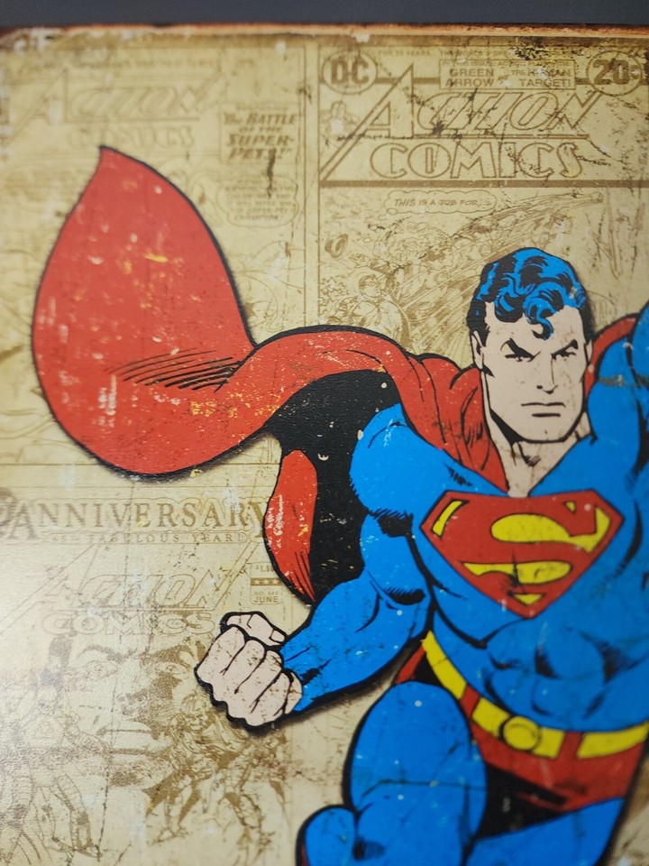 Vintage Style Superman Tin Metal Sign DC Comics Comic Book Hero ...