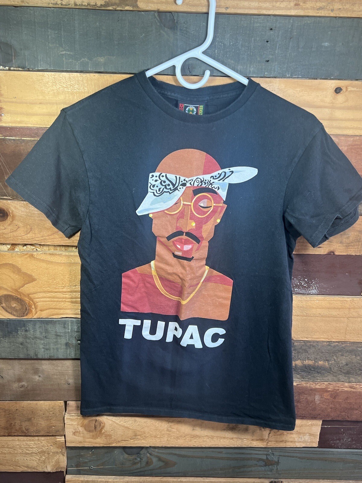 Retro Tupac Shakur Rapper themed Black colored Size S… - Gem