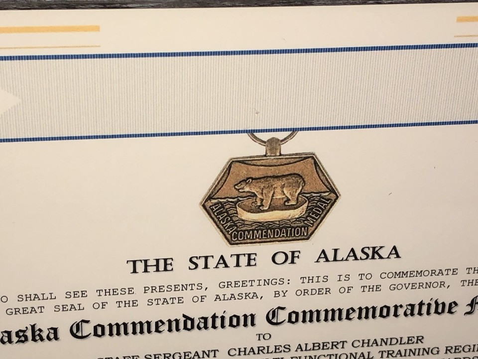 ALASKA NATIONAL GUARD - COMMENDATION COMMEMORATIVE MEDAL CERTIFICATE | eBay