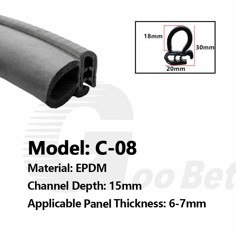 Car Finned Rubber Edge Trim Seal U Profile Van Boat Truck Door Bonnet ...