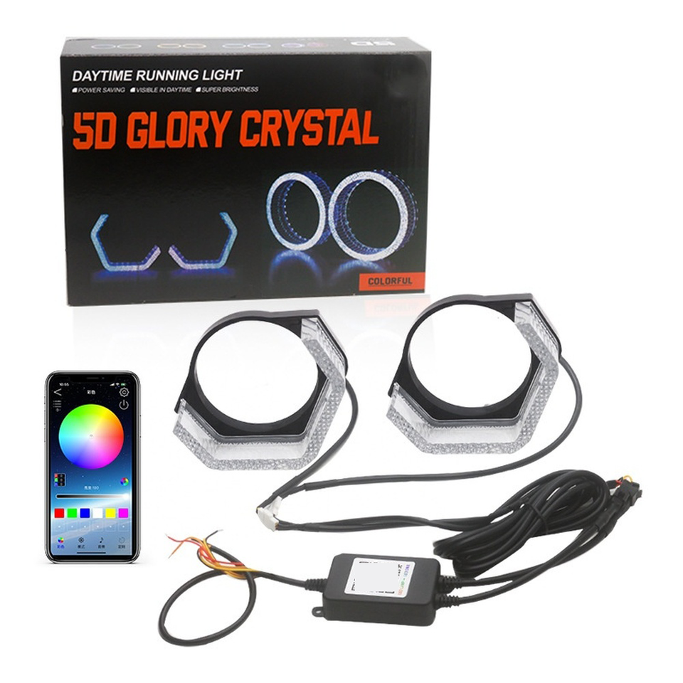 LED RGB Lens for BMW For Bi Xenon Projector Lenses with Angel Eyes Ring ...