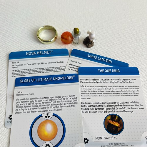 Heroclix 4 Objects The One Ring-Nova Helmet -White Lantern-Globe of ...
