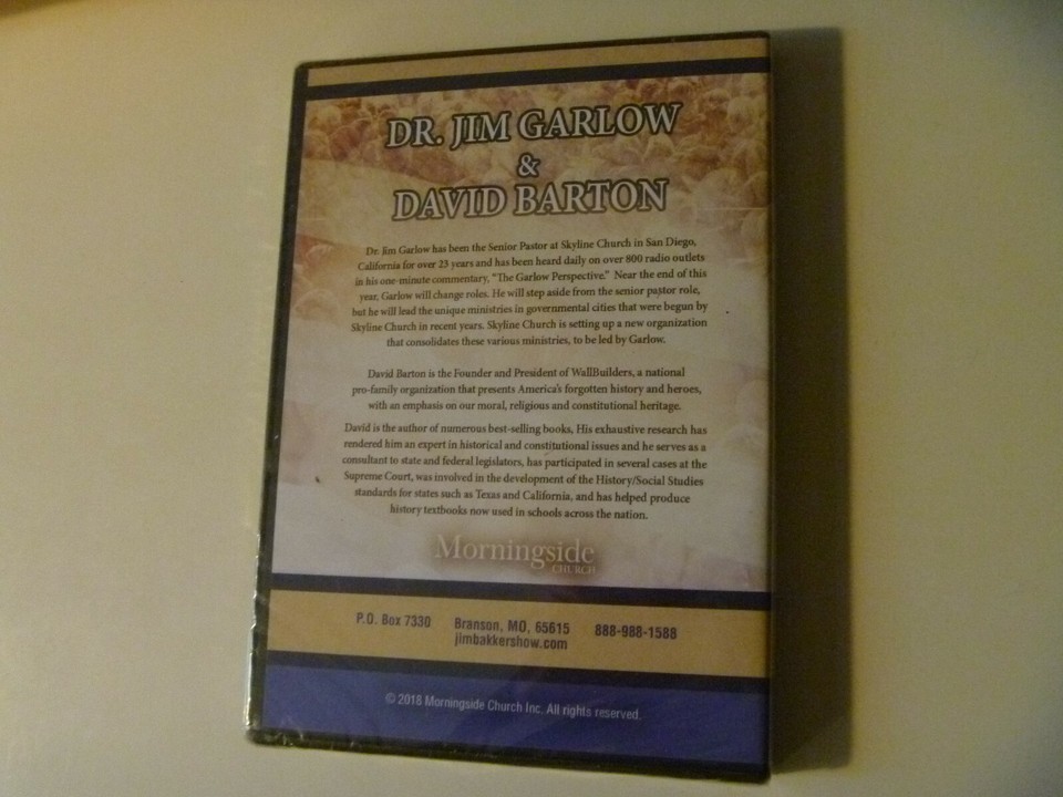 Dr. Garlow David Barton October 11, 2018 Jim Bakker Show DVD brand new ...