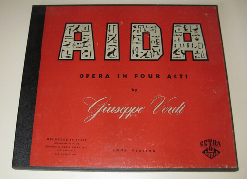 Aida Opera Vinyl 3LP 1951 Giuseppe Verdi, Cetra C-1228 3 Record Set ...