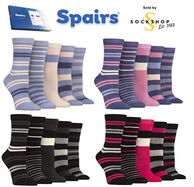 Women's Bamboo Socks Luxury, Striped, Soft, Breathable, 5 Pair ...
