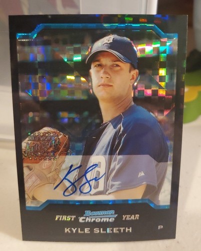 2004 Bowman Chrome 1st Year X Fractor Autograph Kyle Sleeth Tigers | eBay