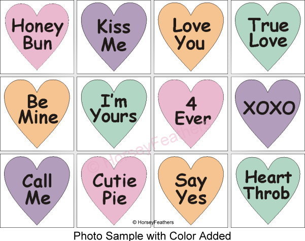 NEW-Candy Hearts~Bundle-12 STENCIL Sets~Valentine's Day Conversation ...