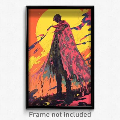 Anime Art Poster - Man Feeling Shameless Wearing Flamboyant Pink Cape ...
