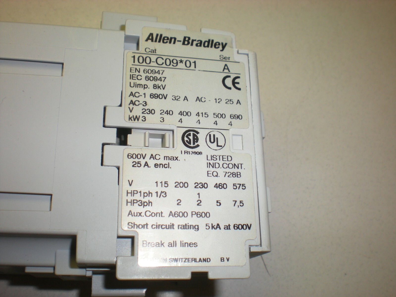 Allen Bradley 700-CF220* 4-Pole Contactor - 110VAC Coil - Tests OK | eBay