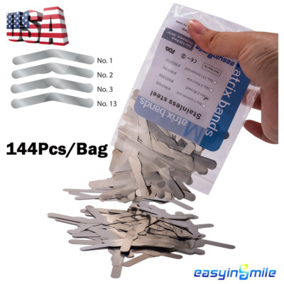 144pc Dental universal Matrix Bands Tofflemire Stainless Steel bands 0. ...