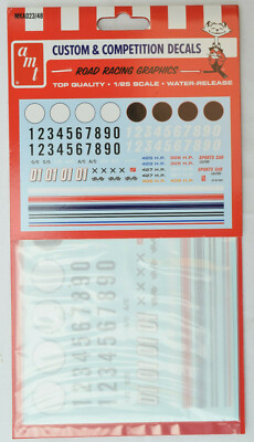 AMT "Road Racing Graphics" 1:24 1:25 Model Car Waterslide Decal Sheet ...