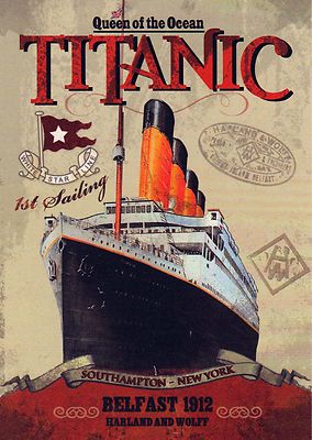 Vintage 1912 "TITANIC.HARLAND & WOLFF" Vintage Advertising Poster ...