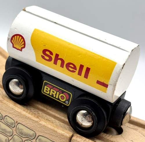 Vintage Brio Shell Oil Railway Tanker Car w/ Magnetic Coupling GUC_ | eBay