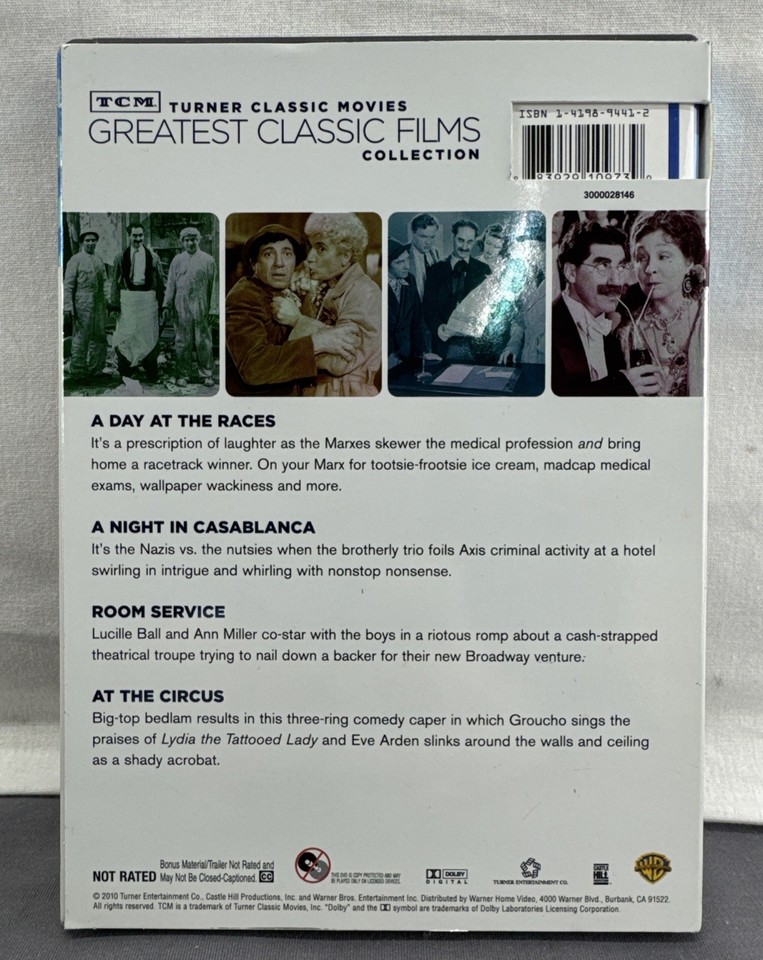 TCM Greatest Classic Films Collection Marx Brothers DVD, Read for 4 ...