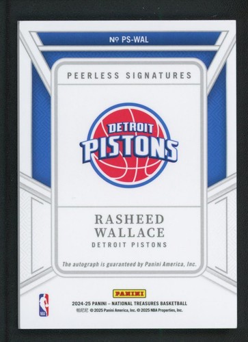 2024-25 Panini National Treasures - Peerless Signatures Rasheed Wallace ...