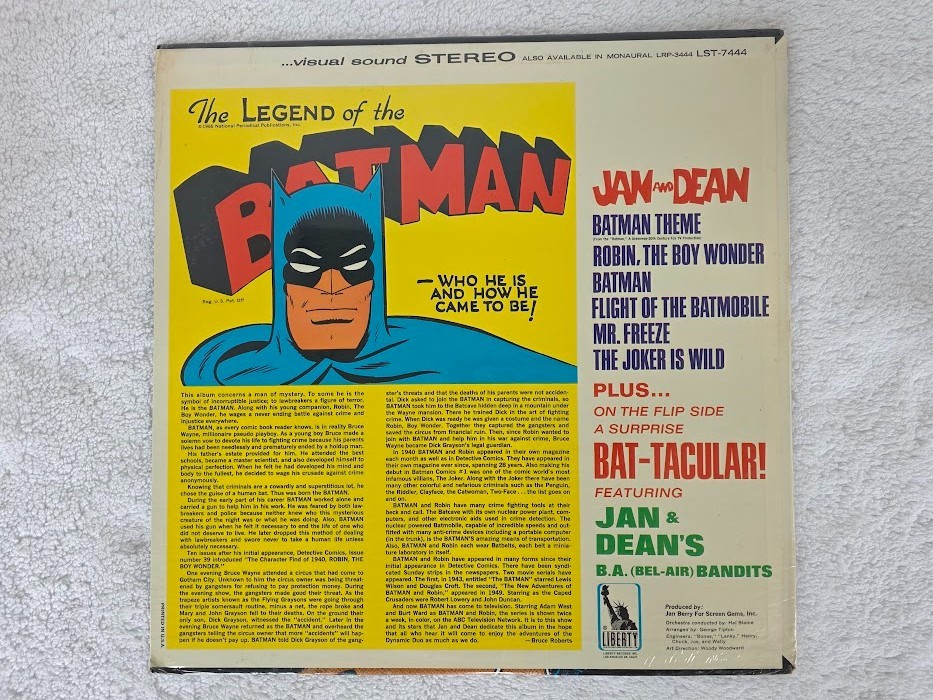 Very Rare Sealed Jan and Dean Meet Batman 12" LP Vinyl 1966 Liberty ...