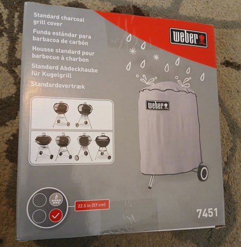 Weber 7451 Charcoal Grill Cover 34" x 30" Standard Kettle 22.5" (NIB ...