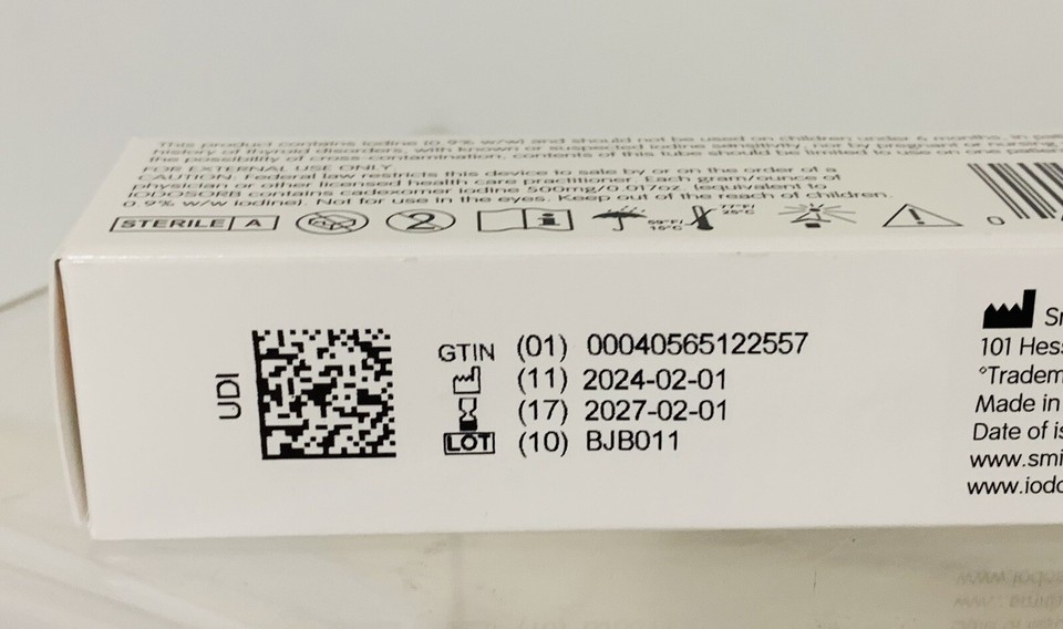 2 X Smith & Nephew Iodosorb Cadexomer Iodine Gel Dressing 0.35 oz ...